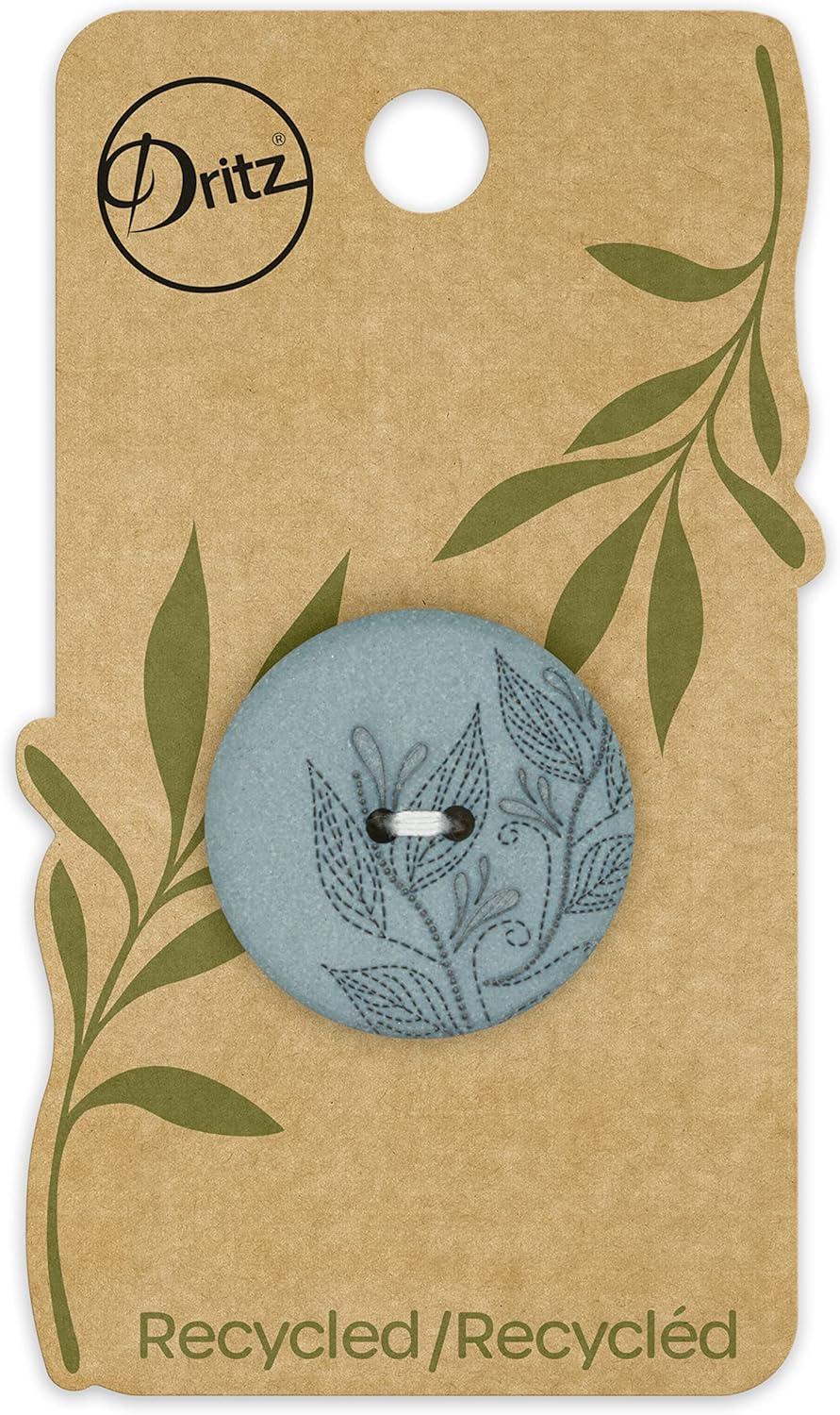 Dritz Round Floral, 23mm, Dark Green, 6 Recycled Hemp Buttons, 23 mm, 6 ...